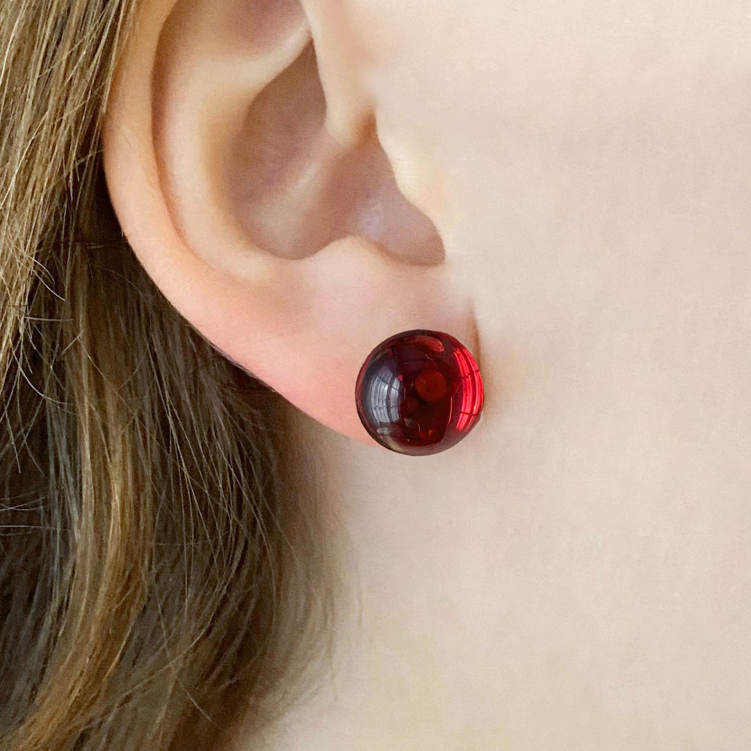 Ruby Red Studs • Red Stud Earrings • S921-R - Etsy