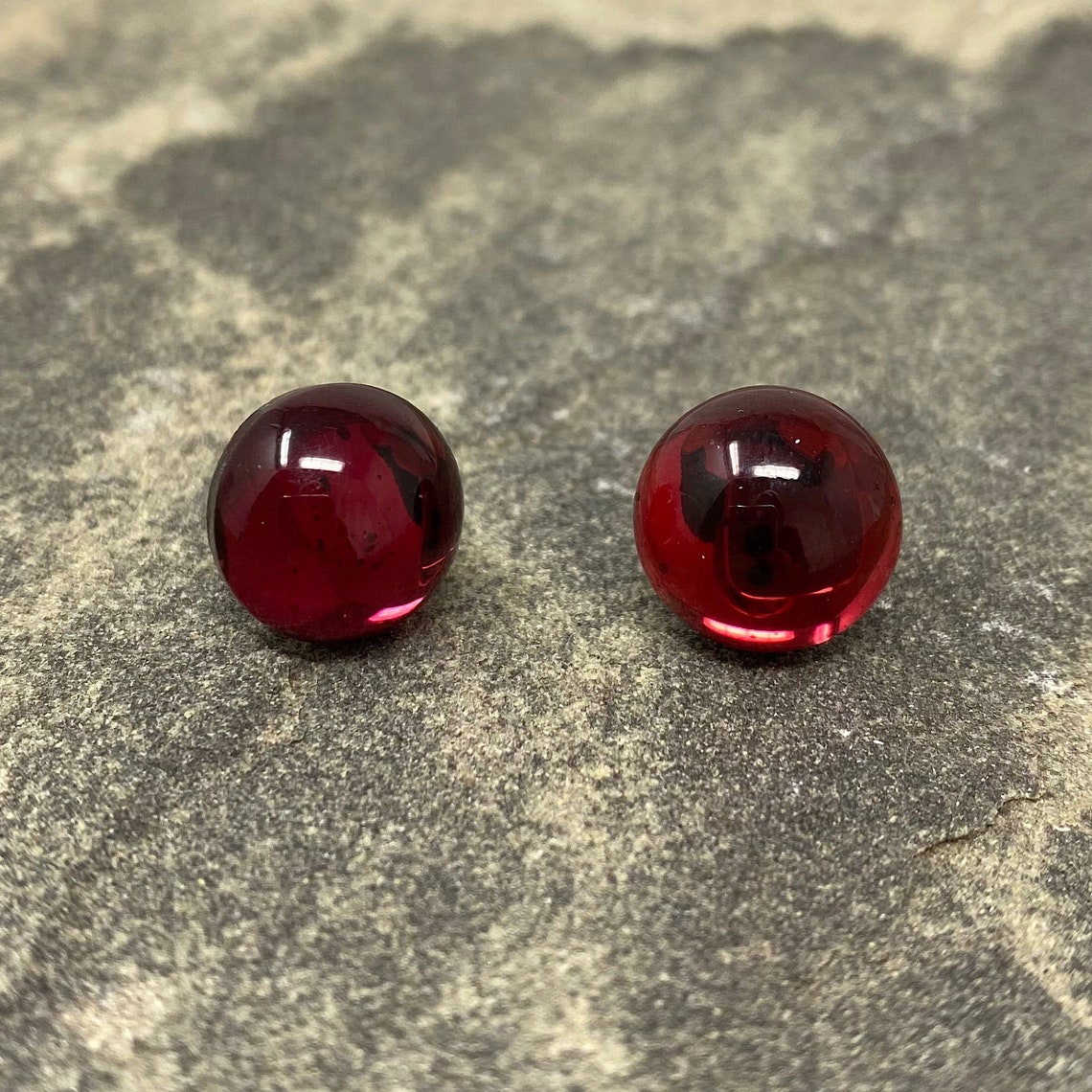 Ruby Red Studs Red Stud Earrings S921-R | Etsy