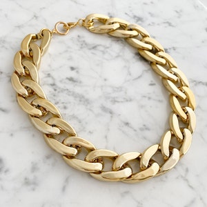 Chunky Gold Chain Necklace, Super Lightweight Gold Plated Plastic Chain ...