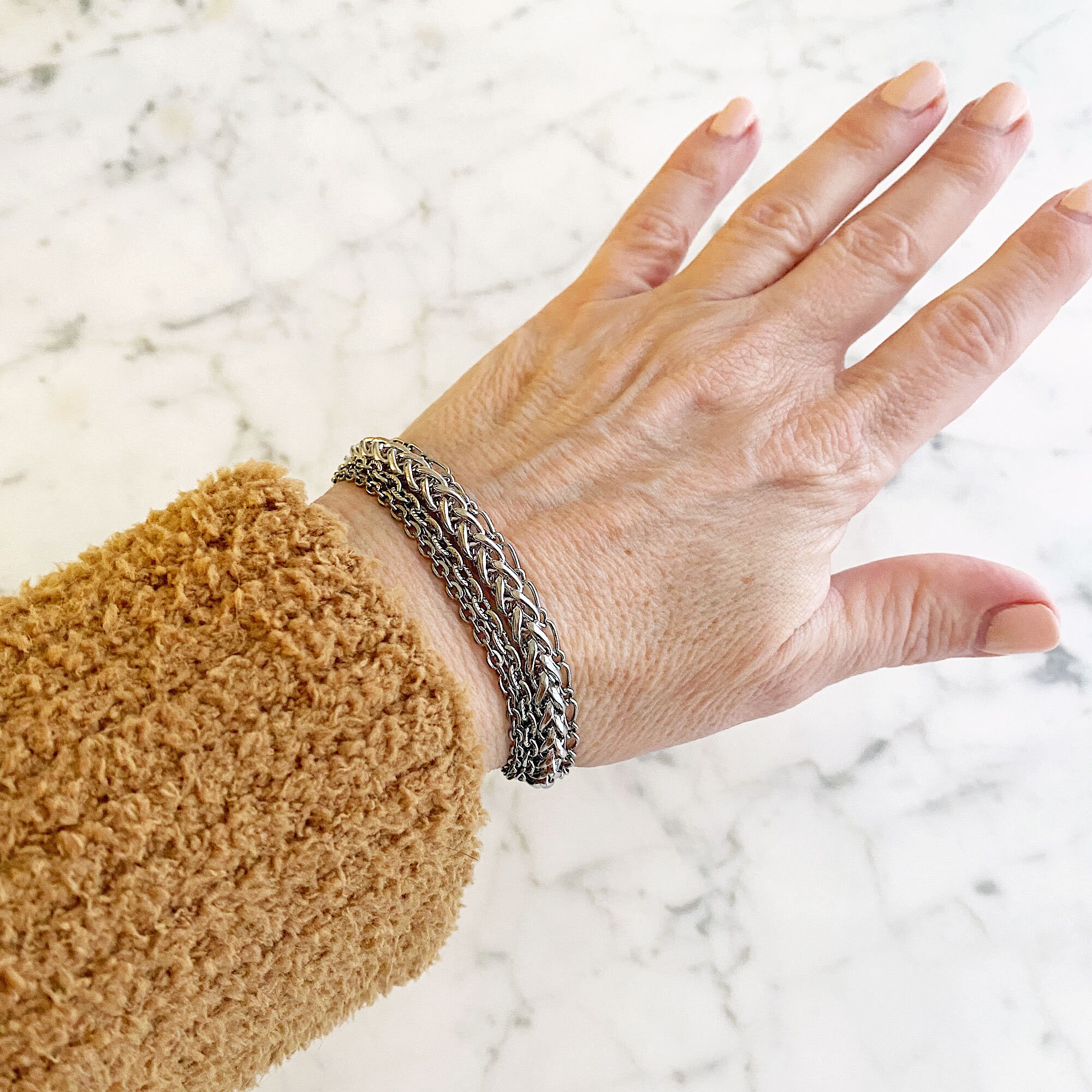 Layered Bracelet Silver Bracelet Stack Set Silver Multi | Etsy