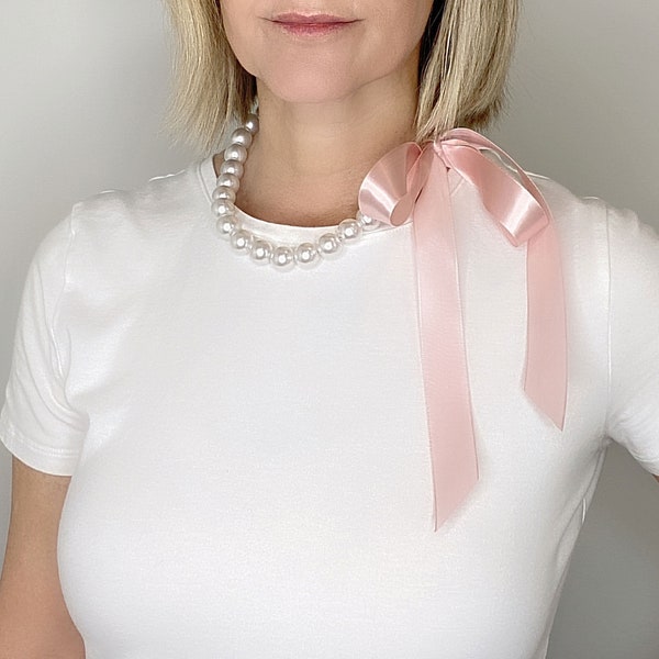 Pink Pearl Necklace - Etsy
