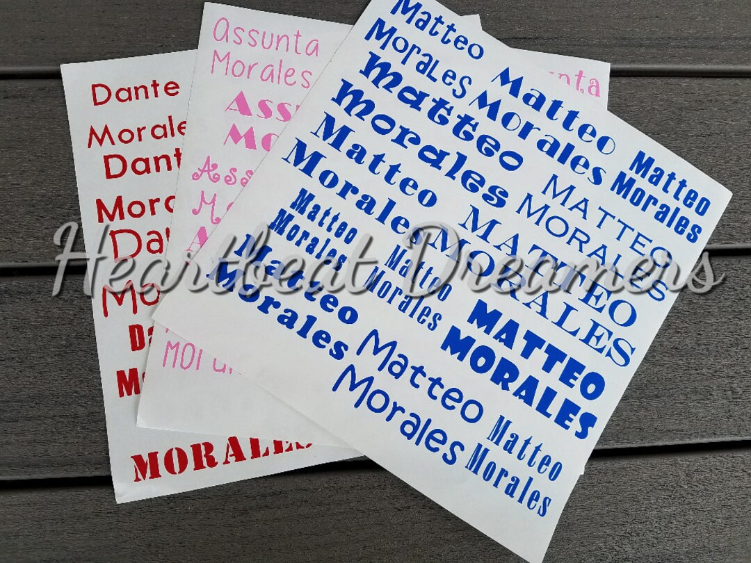 Personalized School Name Labels: Permanent Vinyl Decals - Etsy
