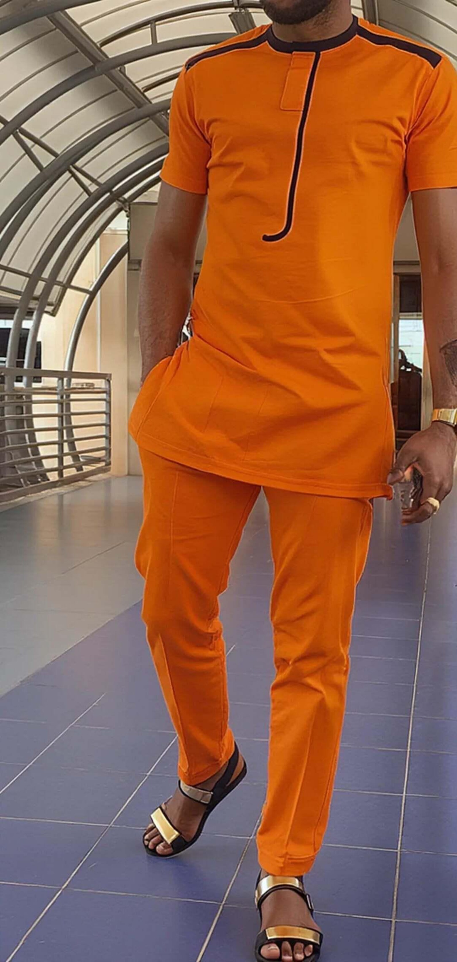 Orange Short Sleeve Shirt and Pants - Etsy