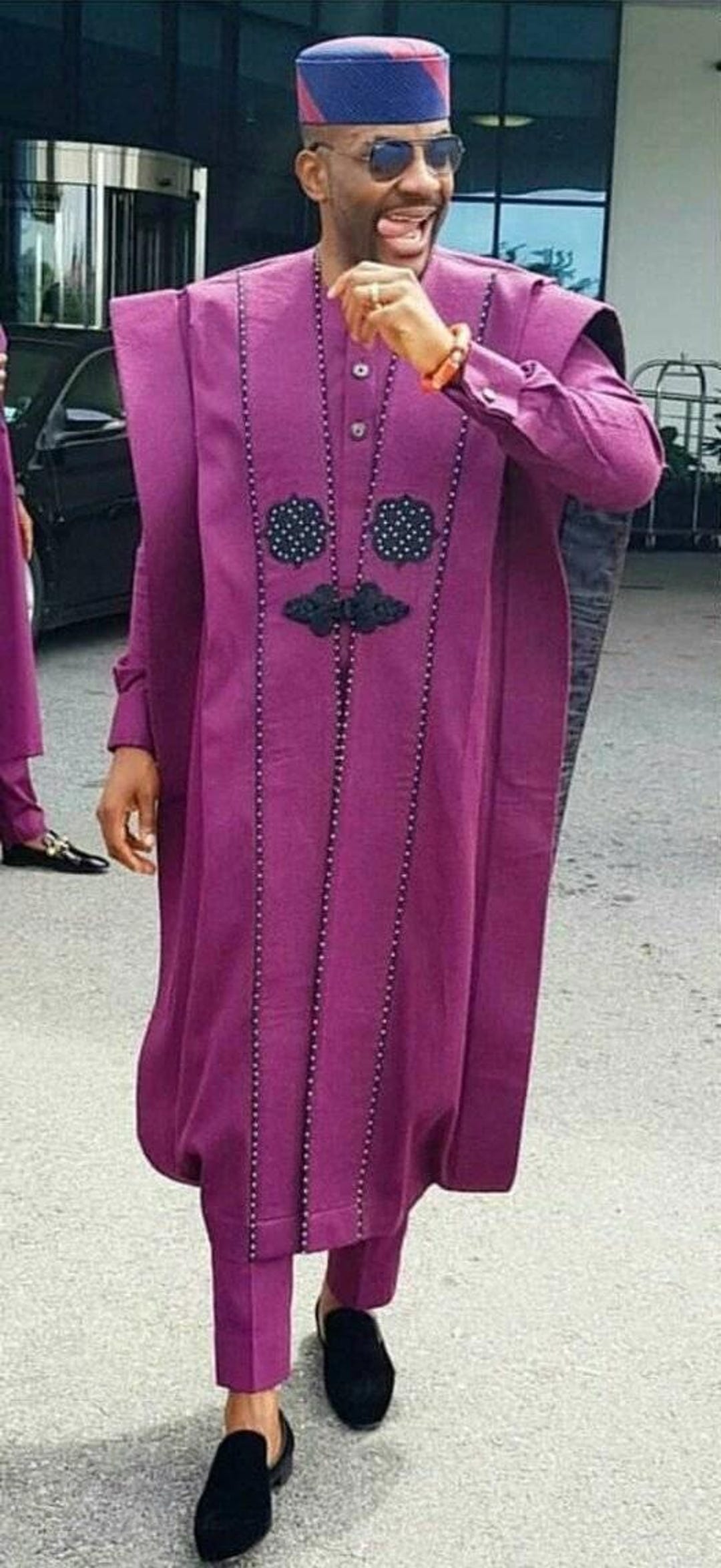 3 Pcs Purple Agbada for Men, Men's Agbada, African Agbada, Agbada, Men ...