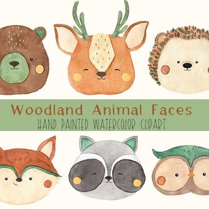 Woodland Animal Clipart, Watercolor Png Woodland, Forest Clipart, Hand ...