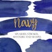Navy Watercolor Splashes Clipart, Navy Blue Watercolor Shapes, Wedding ...