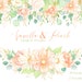 Peach Watercolor Floral Clipart, White Blush Floral Bouquets, Wedding ...