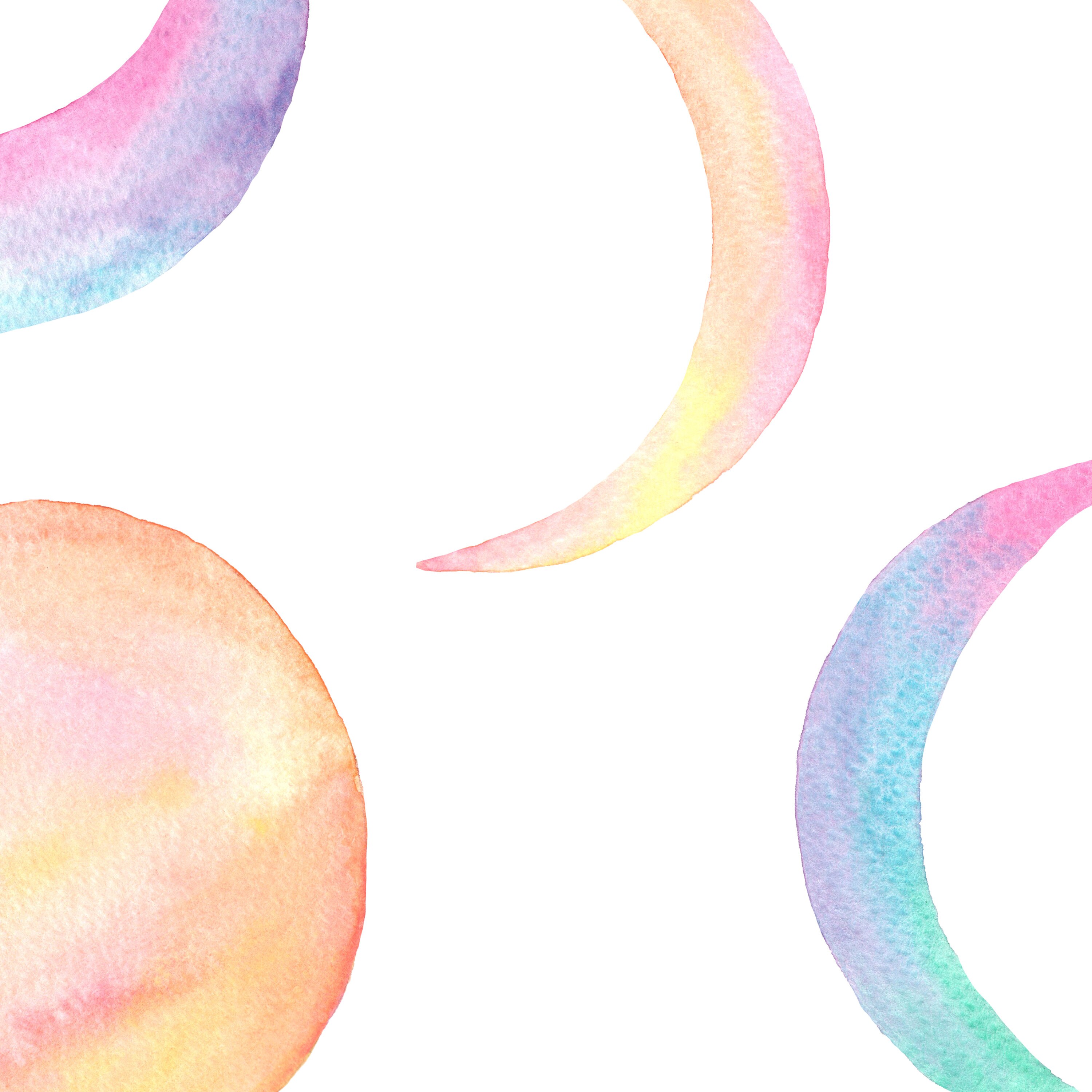 Watercolor Moon Phases Bedroom Art Full Moon Clipart - Etsy