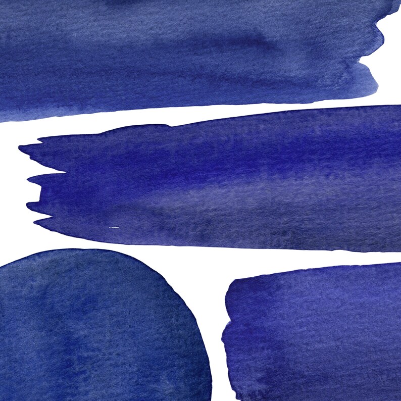 Navy Watercolor Splashes Clipart Navy Blue Watercolor Shapes - Etsy