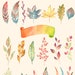Watercolor Fall Clipart Autumn Leaf Elements Fall Graphics - Etsy UK