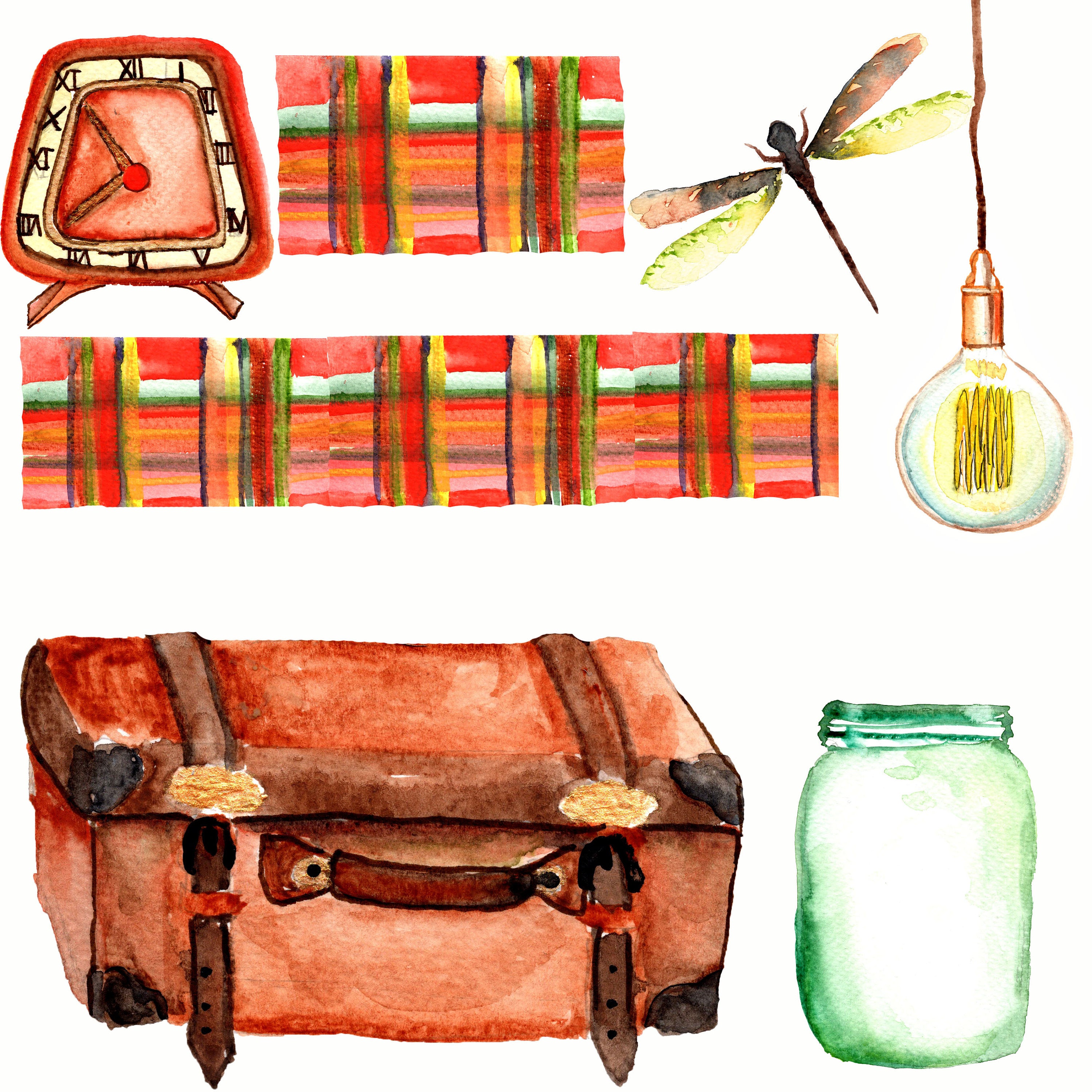 Vintage watercolor clipart mason jar illustrations vintage | Etsy