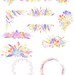 Spring Watercolor Clipart, Rainbow Flowers, Birthday Clipart, Hand ...
