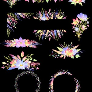 Spring Watercolor Clipart, Rainbow Flowers, Birthday Clipart, Hand ...