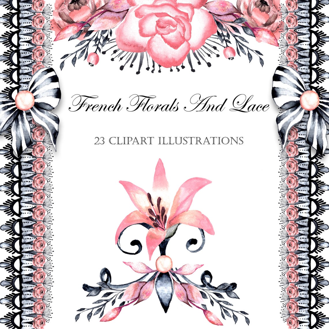 French Clipart Watercolor Clipart French French Drawing - Etsy
