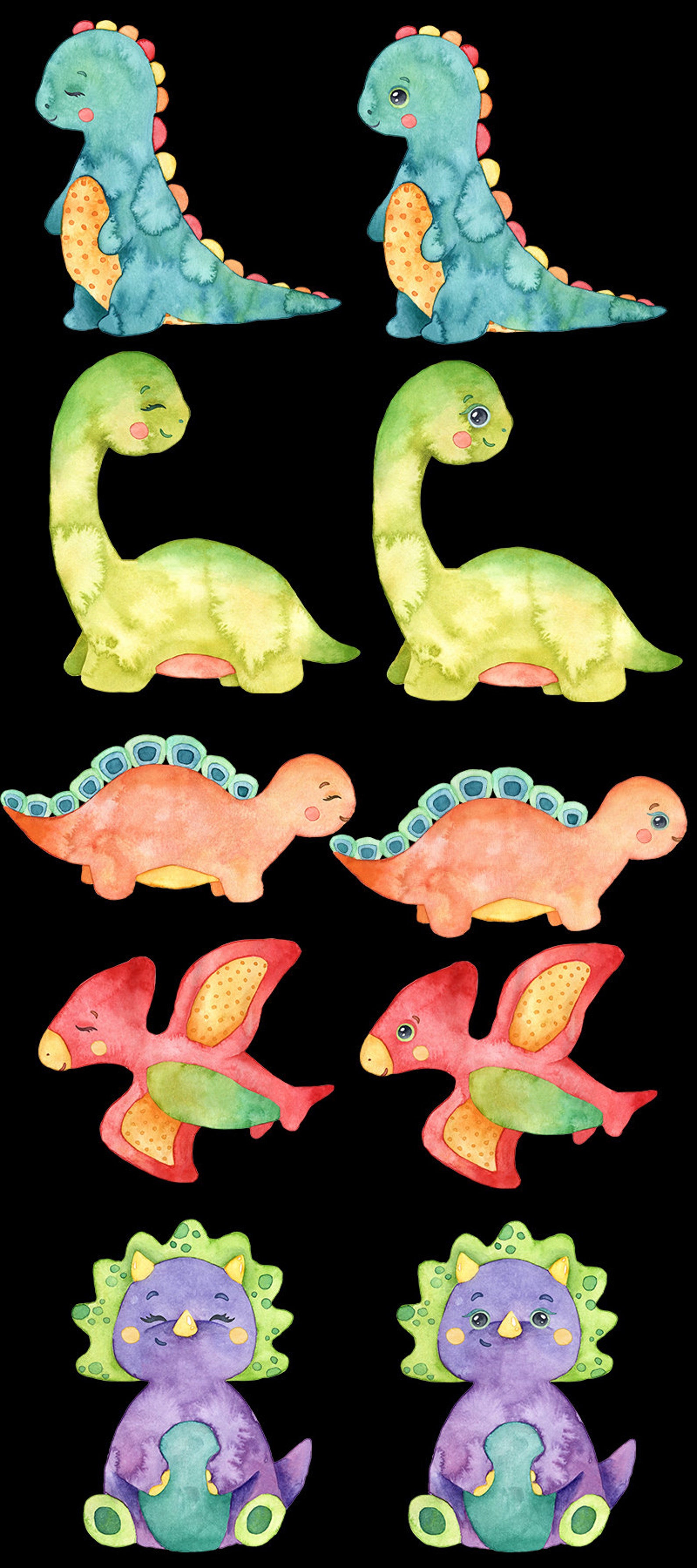 Watercolor Dinosaur Clipart Baby Dinosaur Clip Art Dinosaur - Etsy