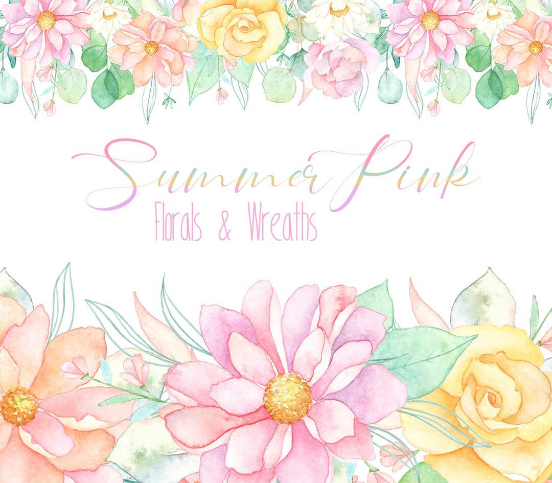 Watercolor Rose Clipart, Summer Floral Clipart, Spring Florals, Spring ...