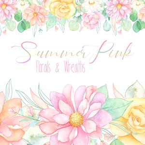Watercolor Rose Clipart, Summer Floral Clipart, Spring Florals, Spring ...
