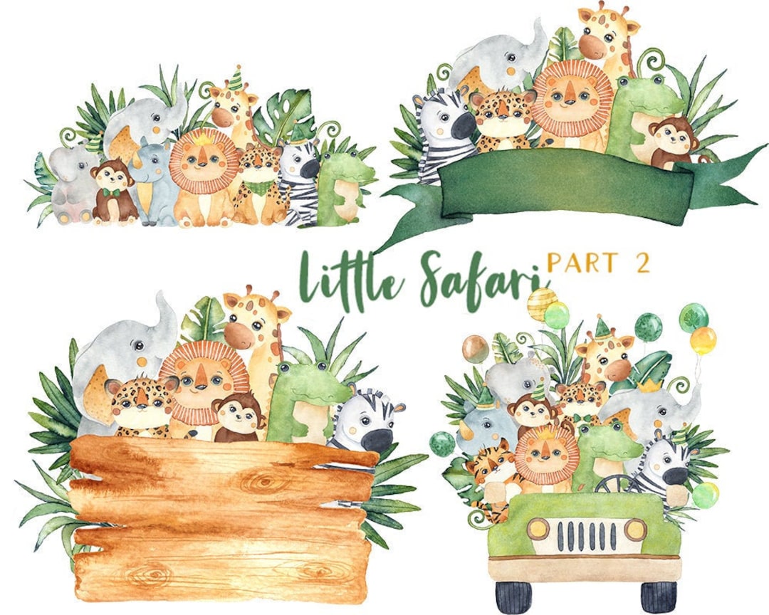 Jungle Animal Clipart Safari Watercolor Png Woodland Safari - Etsy Canada