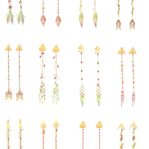 Watercolor Arrows, Diy Invitation, Boho Arrow Clipart, Tribal, Boho ...