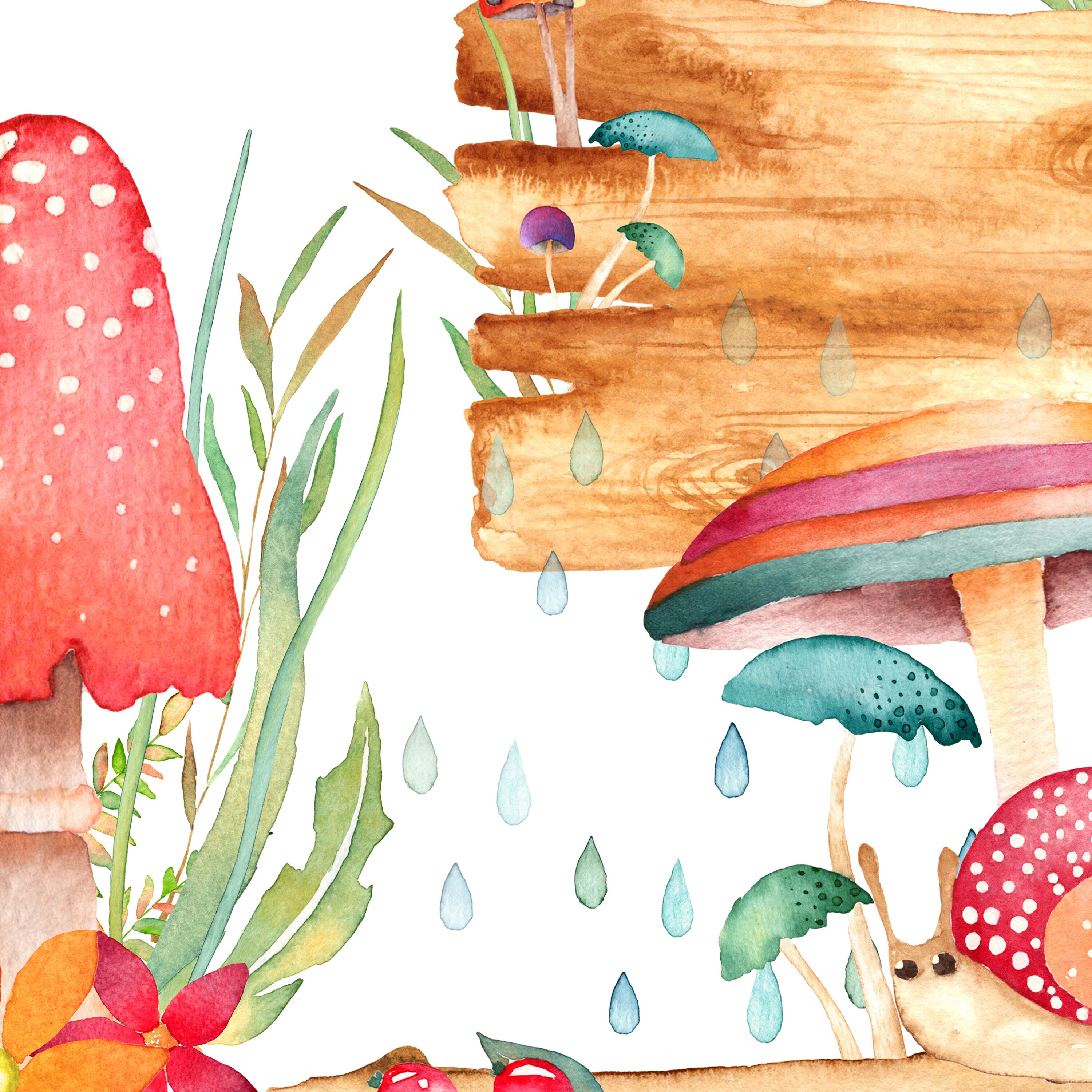 Mushroom clipart fall clipart autumn illustrations fall | Etsy
