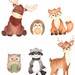 Woodland Clipart, Woodland Animals, Fox Clipart, Watercolor Clipart ...