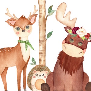 Woodland Clipart, Woodland Animals, Fox Clipart, Watercolor Clipart ...