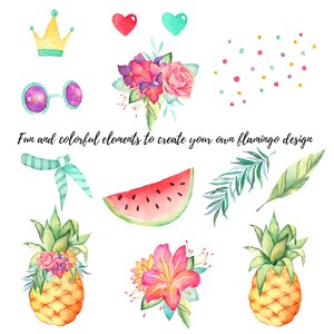 Flamingo Watercolor Clipart, Watercolor Animals Clipart, Tropical Png ...