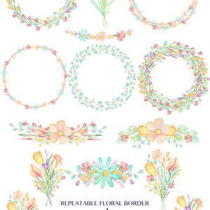 Watercolor Floral Spring Clipart, Easter Clipart, Easter Flowers ...