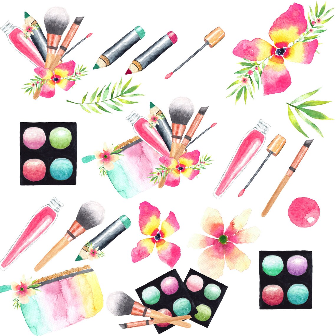 Make up Clip Art Fashion Watercolor Illustrations Make up - Etsy