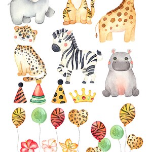 Watercolor Safari Animals Png, Safari Animals Clipart, Jungle Clipart ...