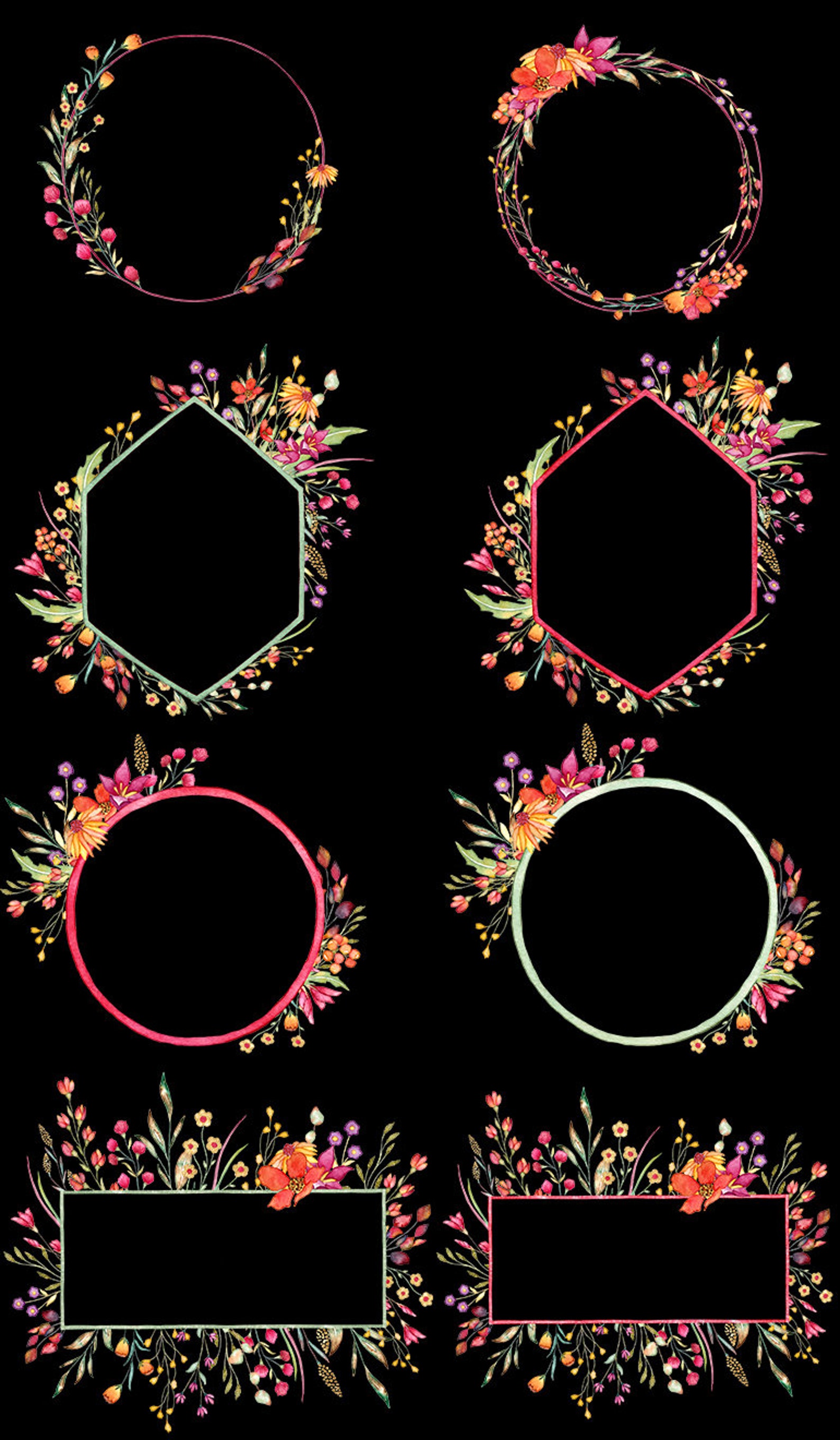 Fall Clipart Watercolor Clipart Autumn Png Field Flowers | Etsy