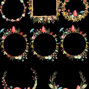 Watercolor Mushroom Clipart, Fall Clipart, Autumn Png, Fall Frames ...