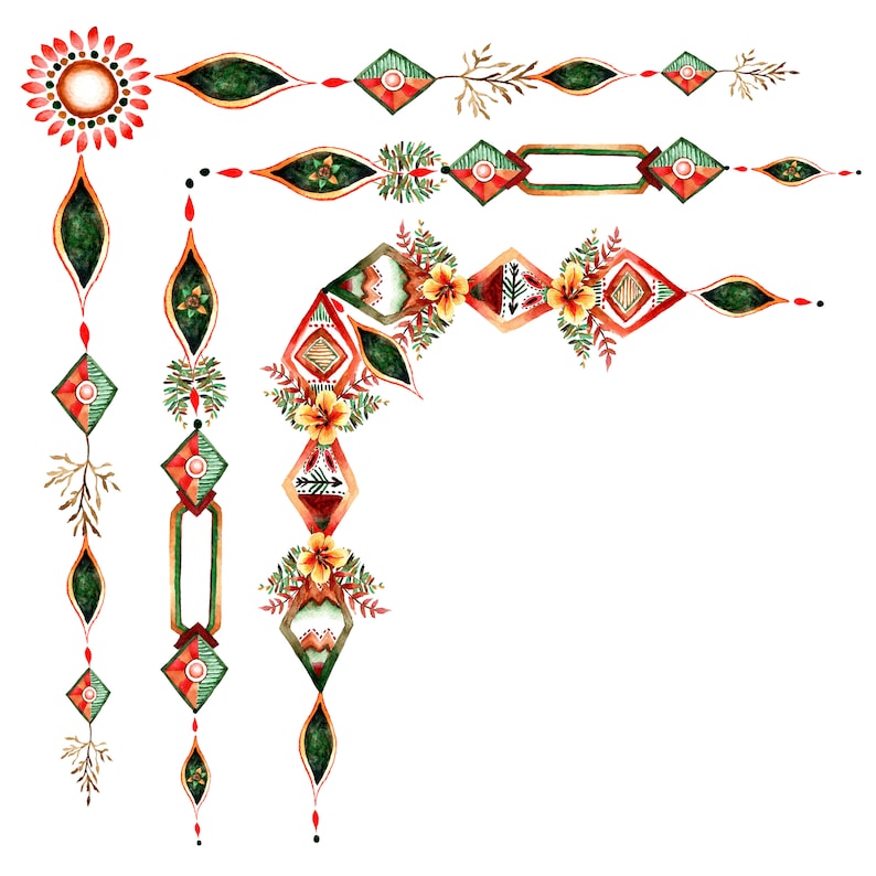 Boho Pattern Clipart Border Clipart Indian Clipart Bohemian - Etsy