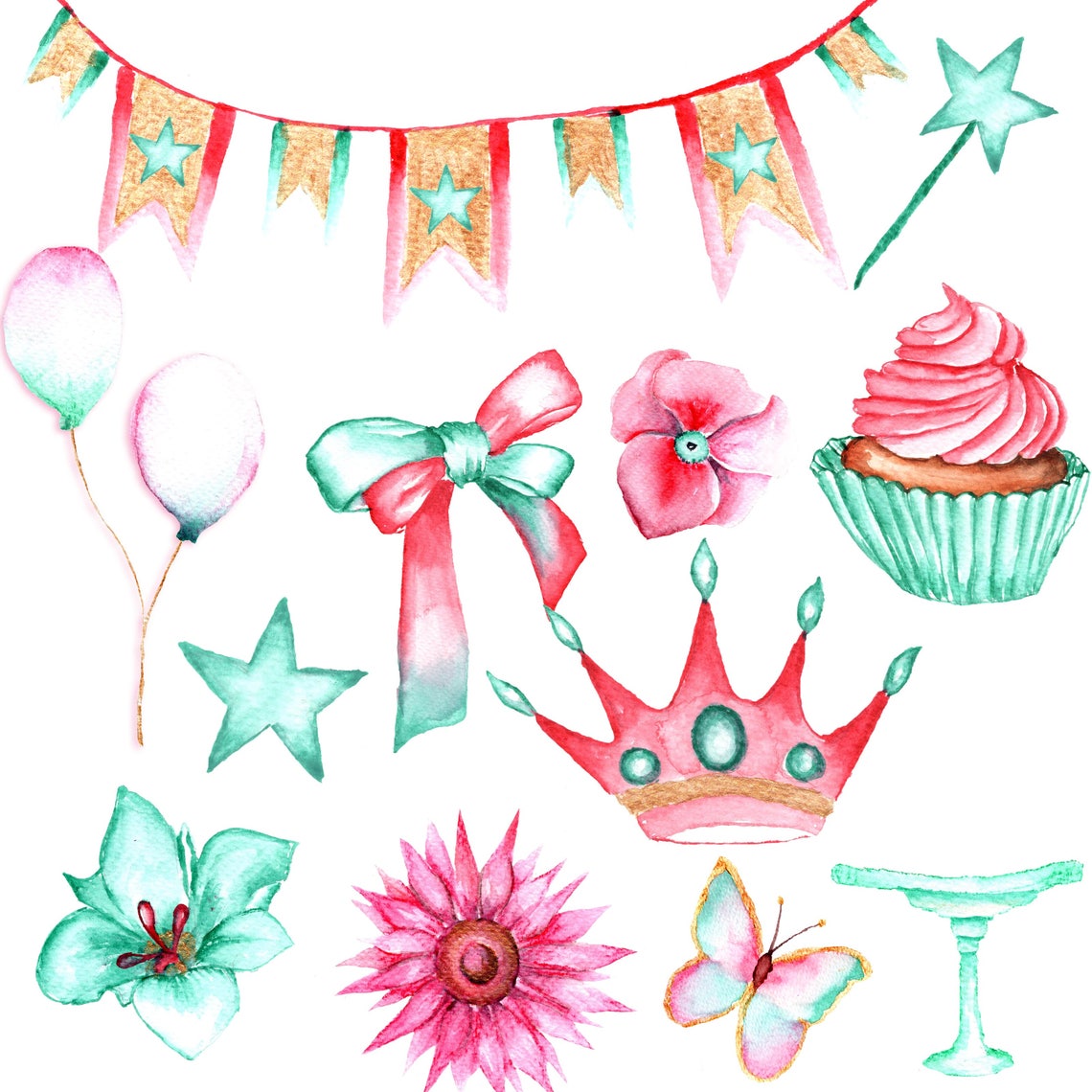 Birthday Clipart Watercolor Birthday Clipart Birthday - Etsy