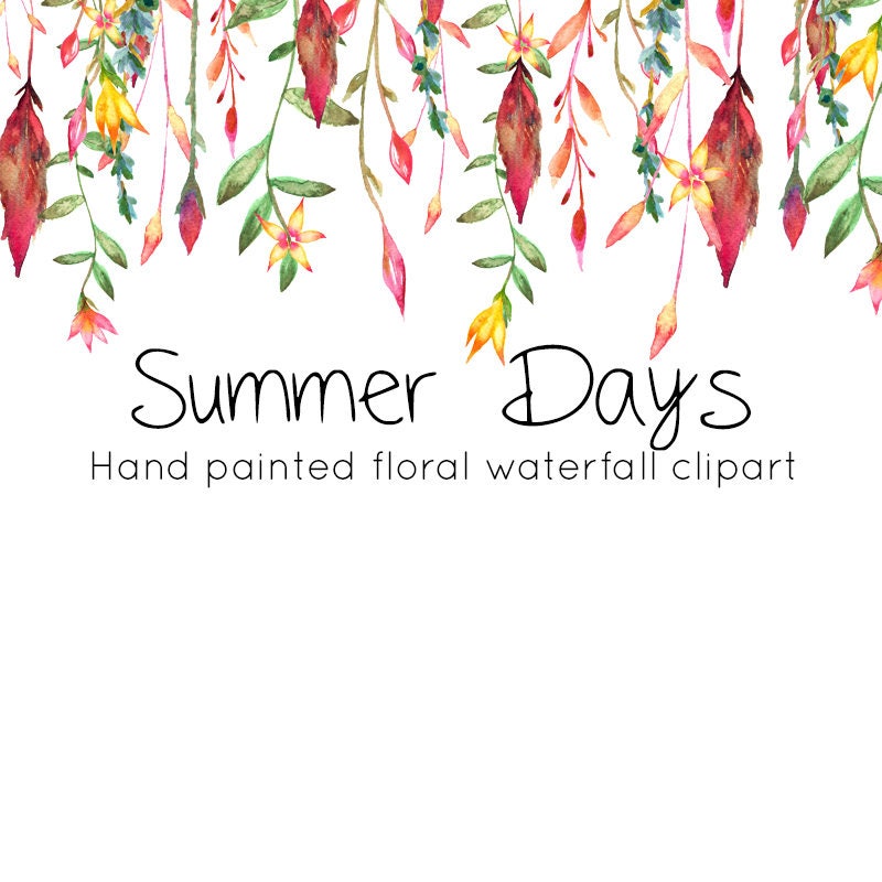 Summer floral clipart diy illustrations png drawings summer | Etsy