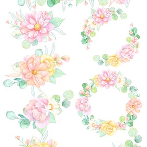 Watercolor Rose Clipart, Summer Floral Clipart, Spring Florals, Spring ...