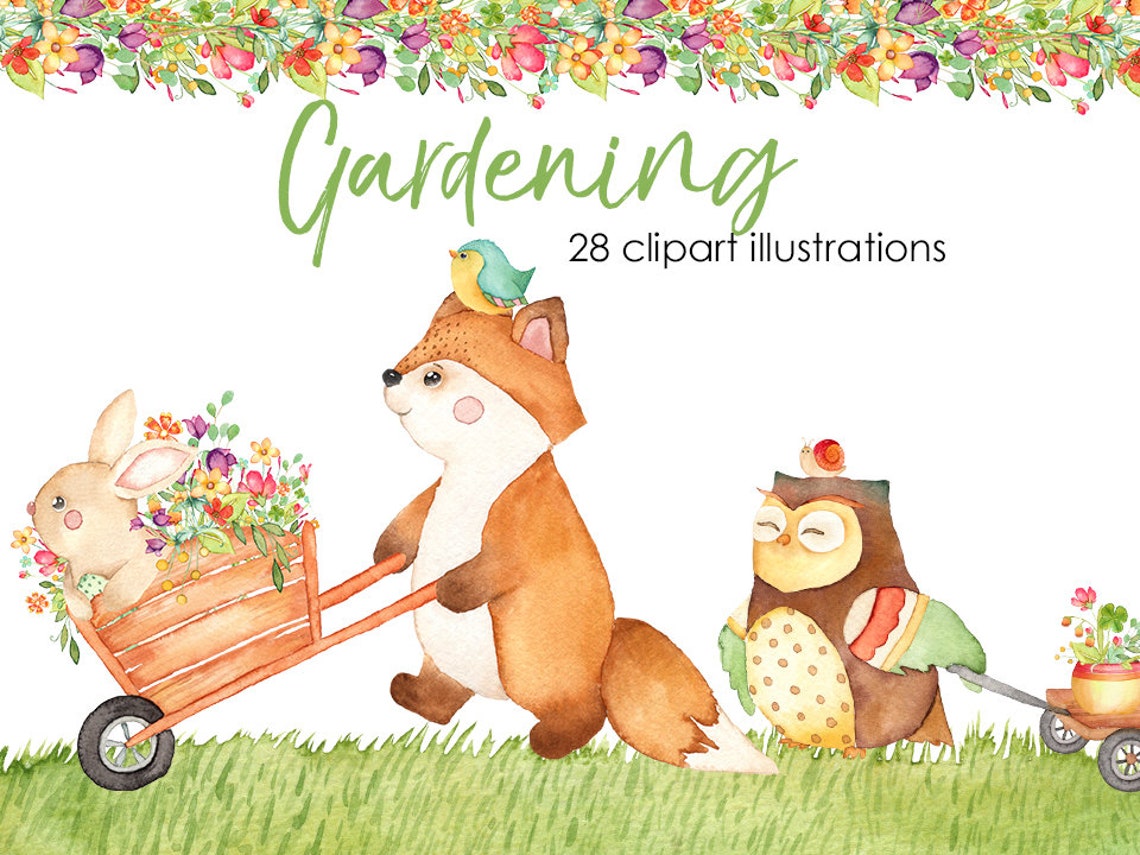 Watercolor Woodland Clipart Woodland Png Forest Animals - Etsy