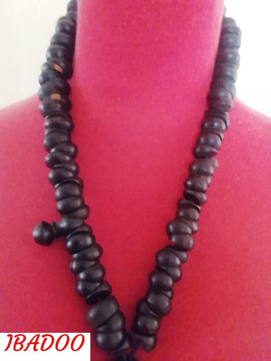 Hand-carved Ebony Wood Tasbih Necklace, Baye Fall Jewerely - Etsy