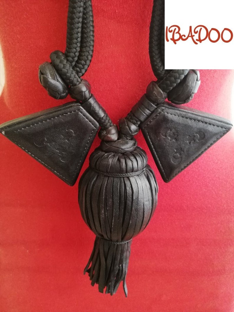 Djalaban, West African Sufi Talisman, Baye Fall Jewelry, Leather ...