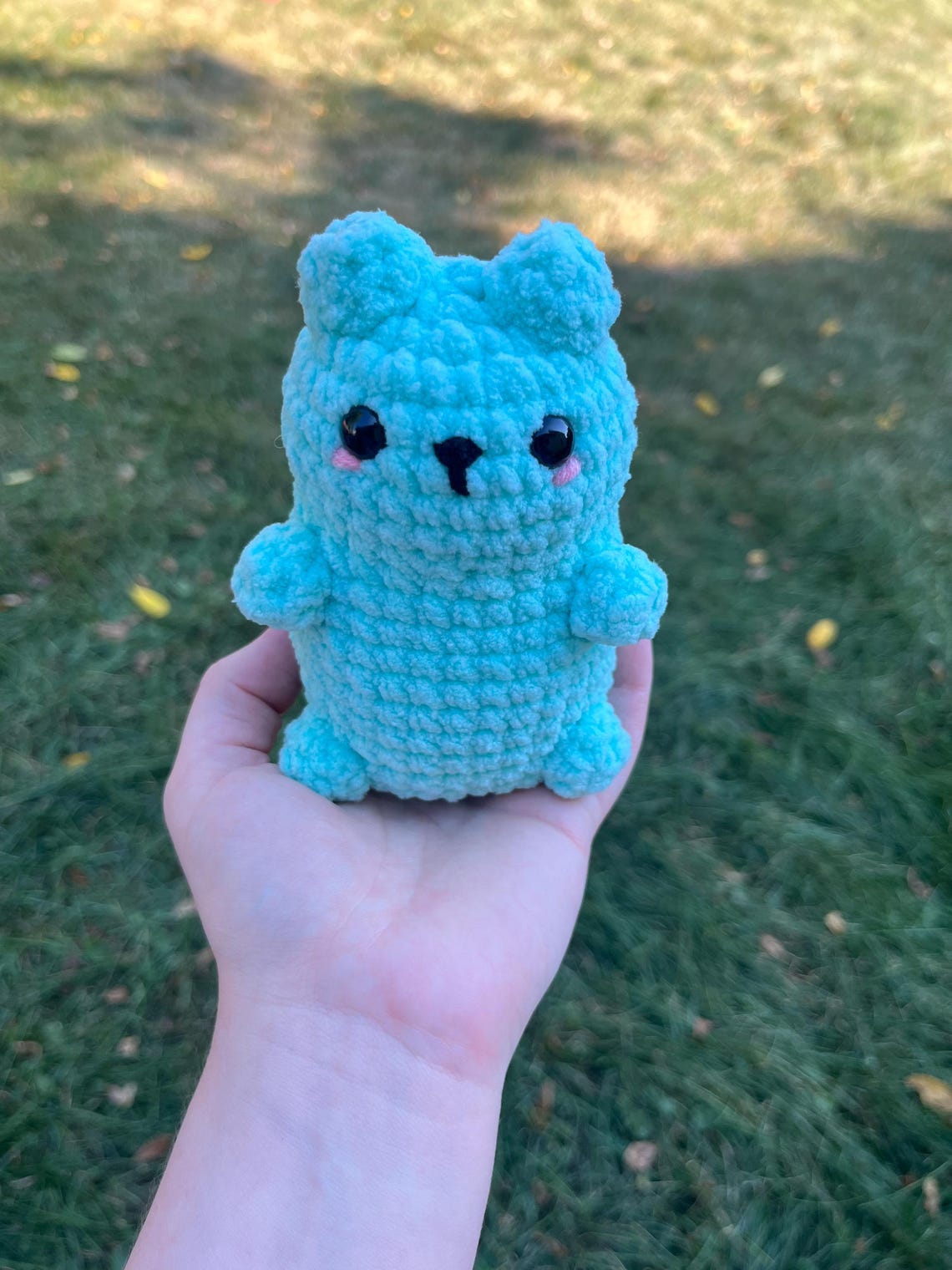 Teal Chonk Crochet Bear Plushie, One Handmade Plush, Amigurumi Toy Made ...