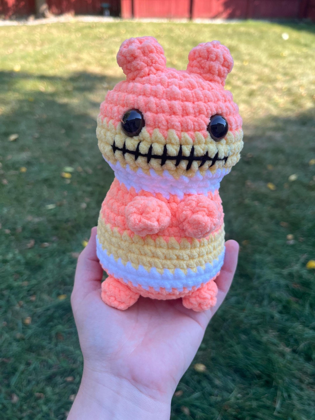 Candy Corn Crochet Monster Plushie, Handmade Amigurumi Toy, Spooky ...