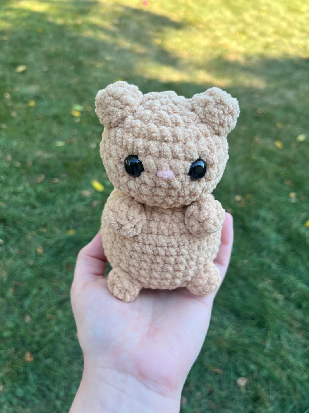 Light Tan Crochet Hamster Plushie, Amigurumi Pocket Pal, Polyester Yarn ...