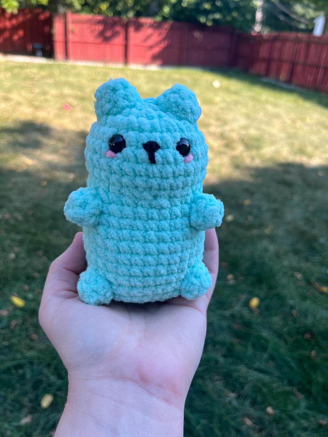 Teal Chonk Crochet Bear Plushie, One Handmade Plush, Amigurumi Toy Made ...