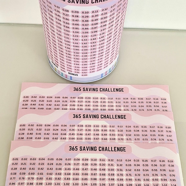 Saving Challenge Printable - Etsy