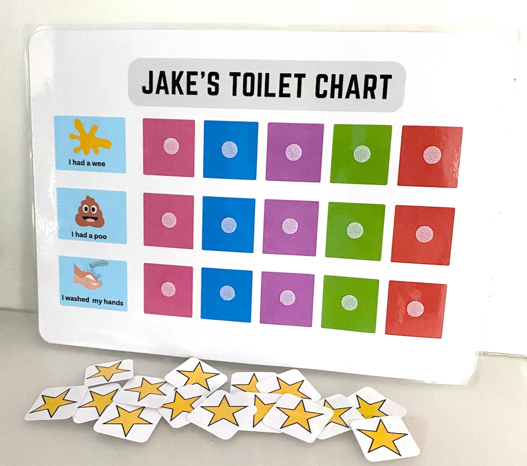 Simple Personalised Toilet/potty Reward Chart for Toddlers - Etsy