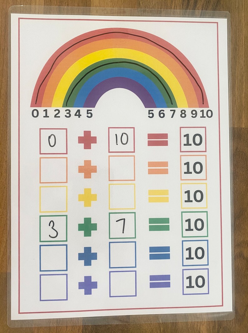KS1 Rainbow Number Bonds Pre School Reception Learning. 2 - Etsy