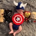 Captain America Classic Disney Marvel Infant Newborn Baby Outfit Beanie ...