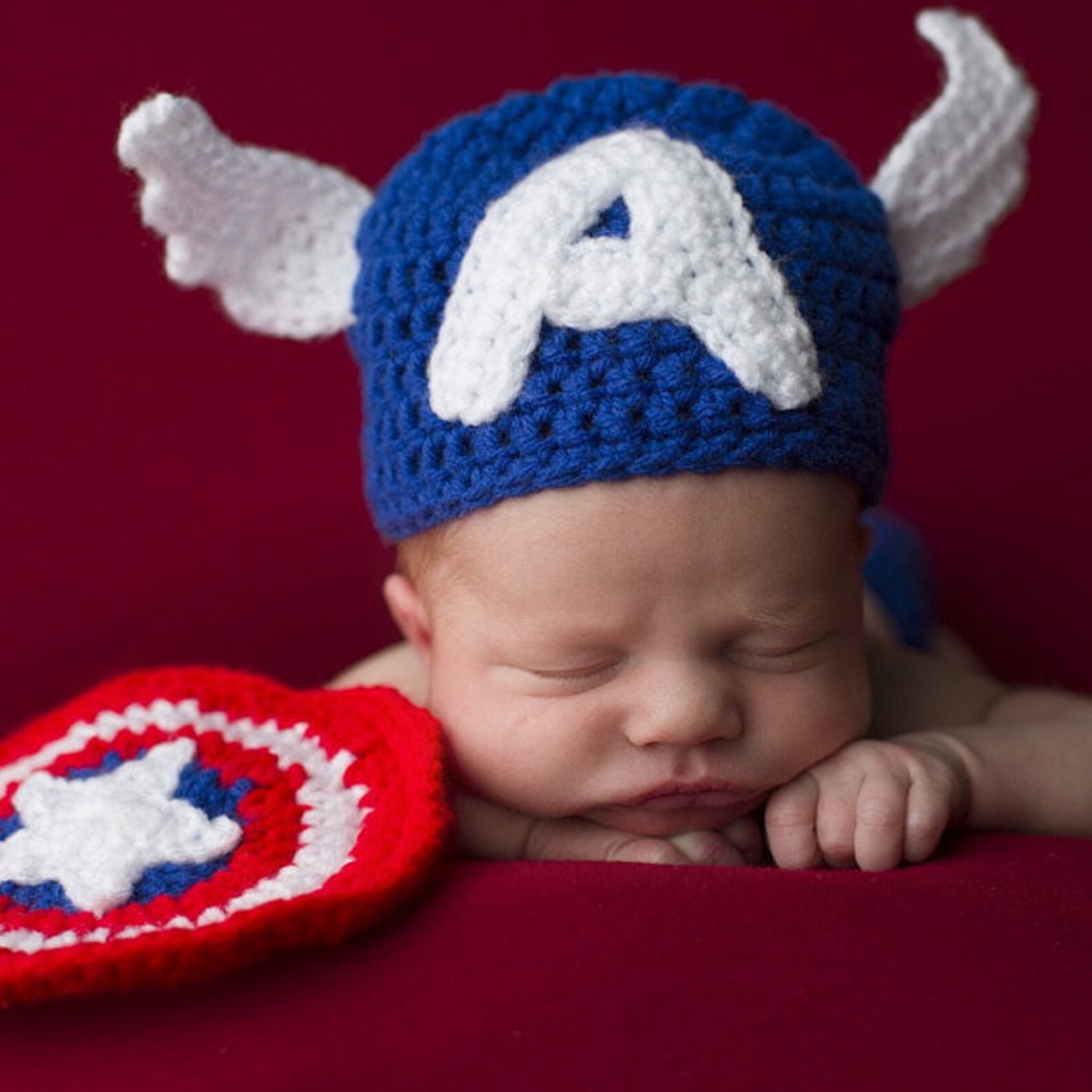 Captain America Classic Disney Marvel Infant Newborn Baby Outfit Beanie ...