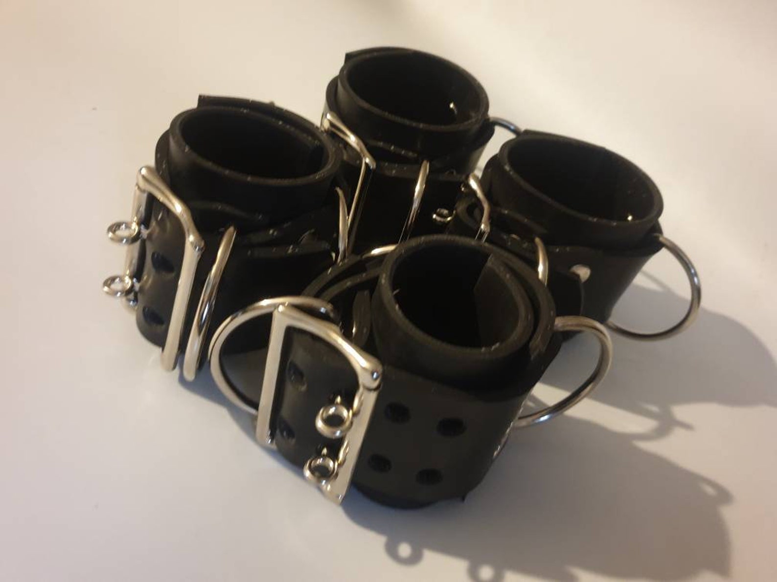 3 WIDE Wrist & Ankle Cuff Set Heavy Duty Rubber BDSM - Etsy