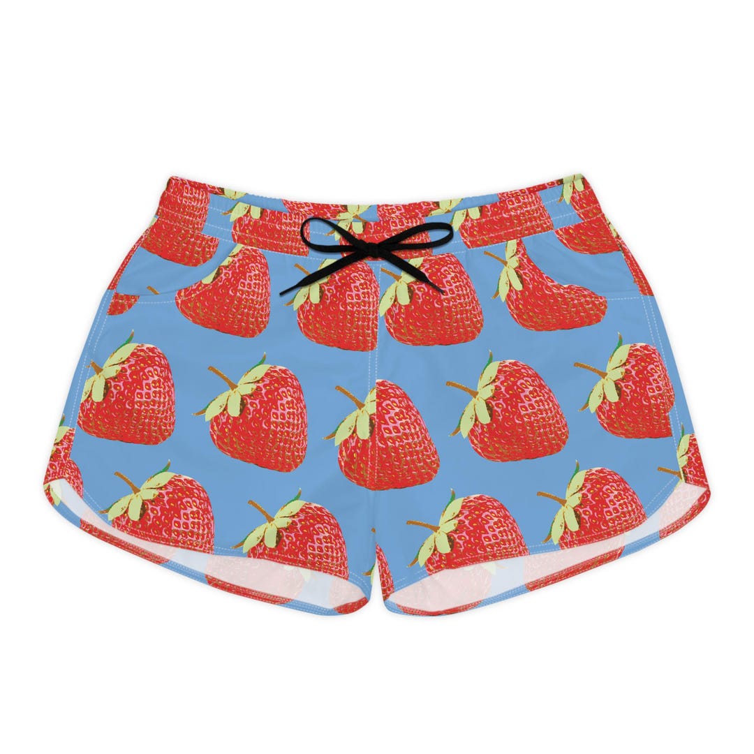 Strawberry Athletic Shorts for Women, Casual Fun Workout Shorts, Gym ...